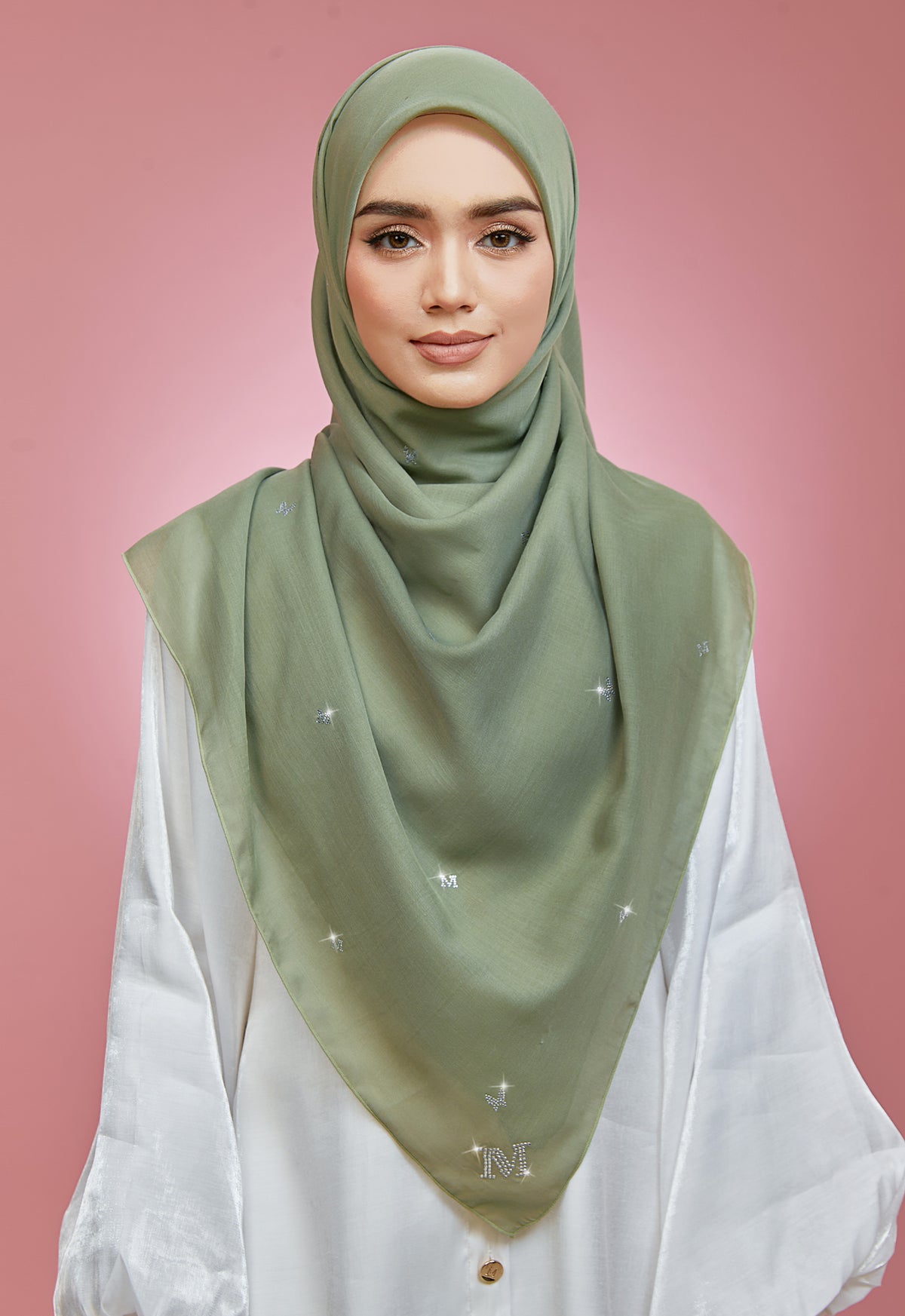 PLAIN BUTTERFLY STONE BAWAL - DUSTY GREEN